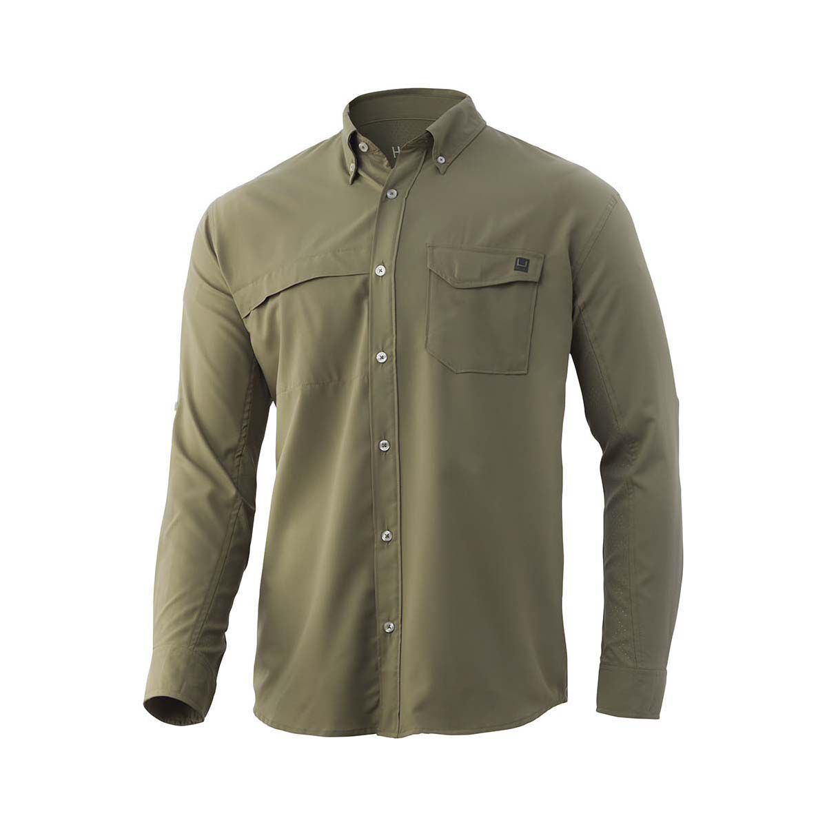 Huk Men's Tide Point Long Sleeve Fishing Shirt Overland Trek S | BCF