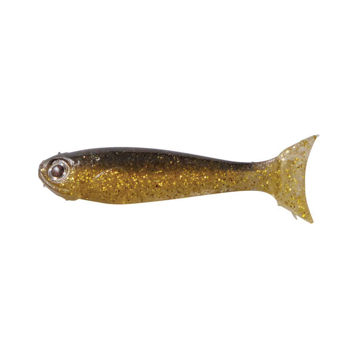 Bite Me Barra Wedgies Soft Plastic Lure 3in Gold Black Back | BCF