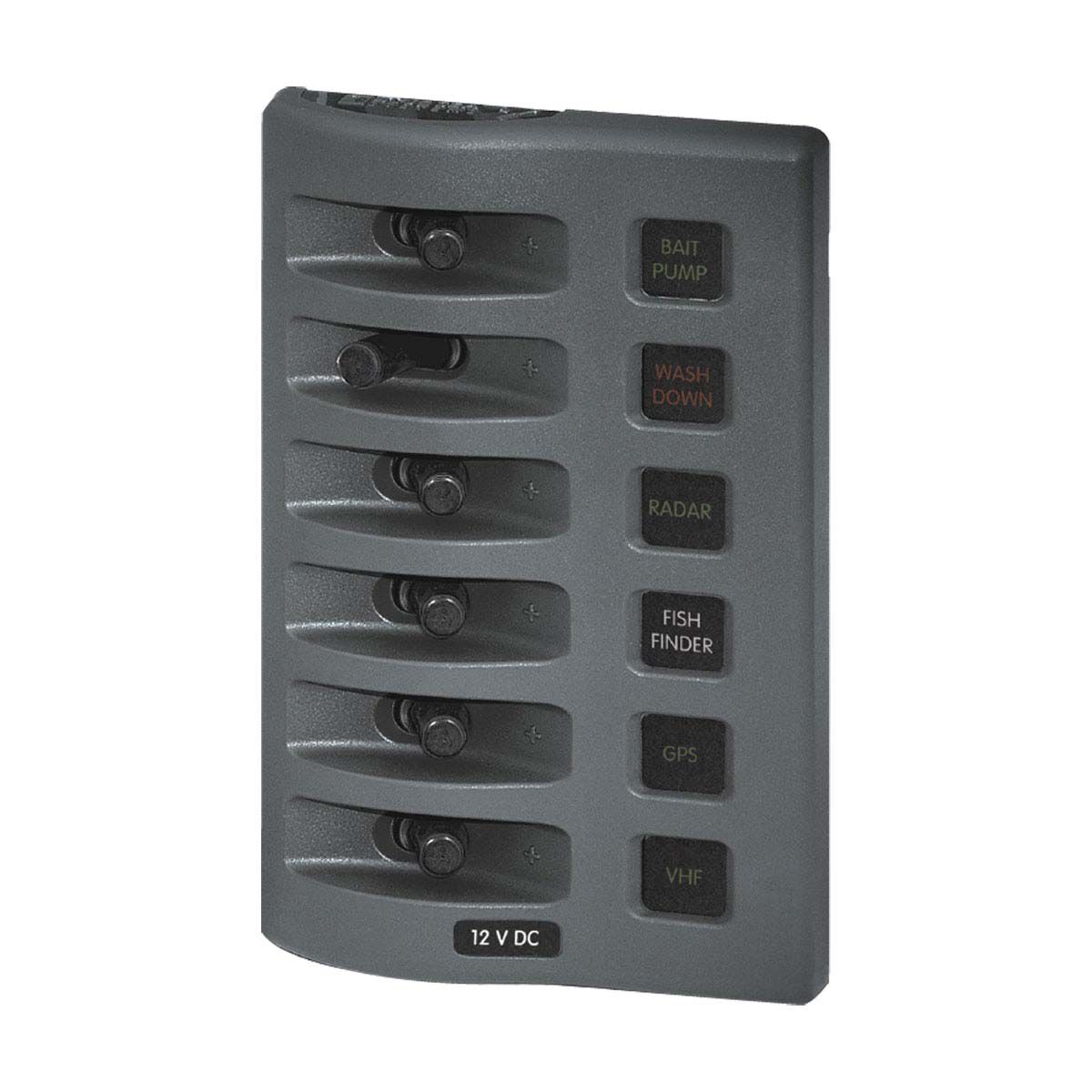 Blue Sea Systems 6 way WeatherDeck Gray Switch Panel - Fused | BCF