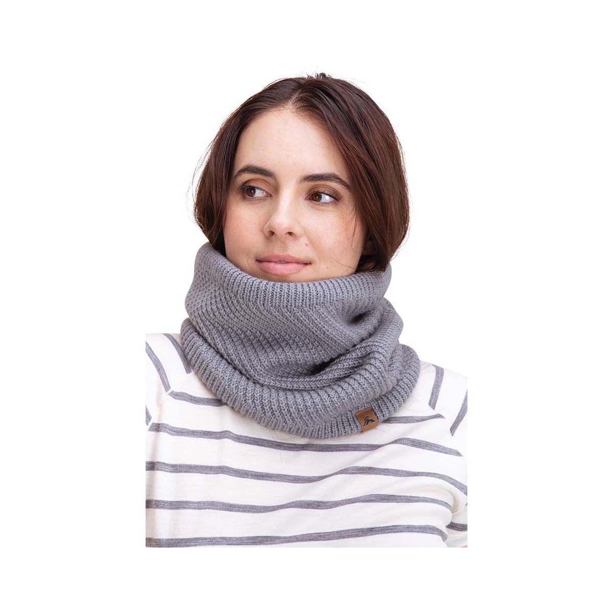 Macpac Unisex Merino Knitted Neck Gaiter Light Grey OSFM | BCF