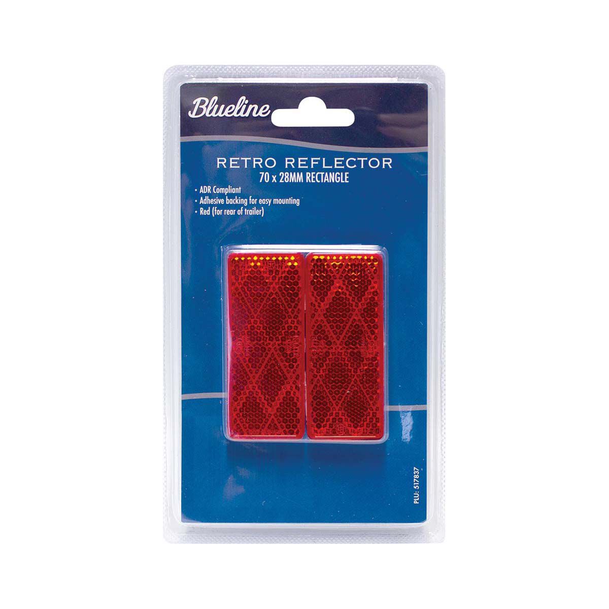 Blueline Trailer Reflectors 70x28mm 2 Pack Red | BCF