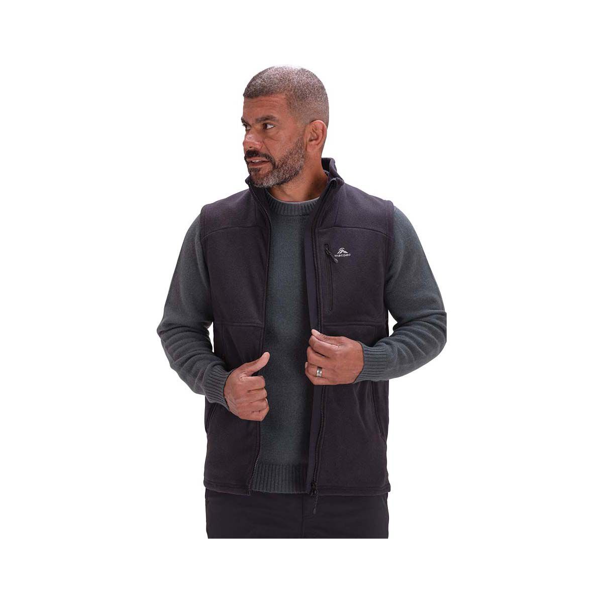Macpac Men’s Dunstan Fleece Vest Black | BCF