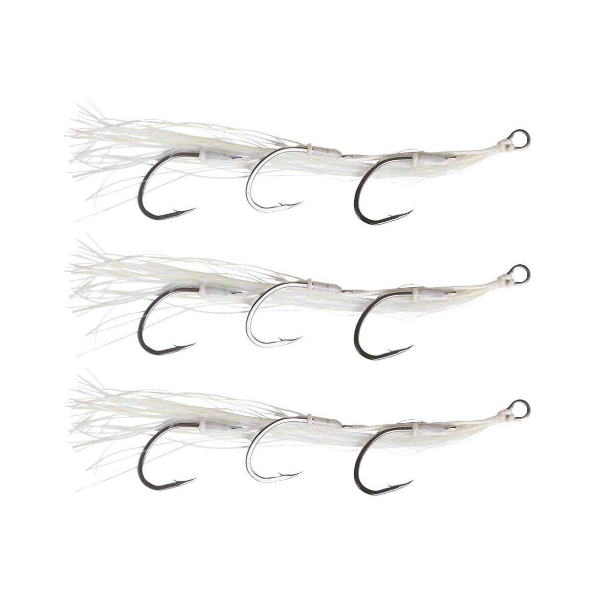 Vexed Flashy Triple Assist Rig 3 Pack White Glow 4/0 | BCF