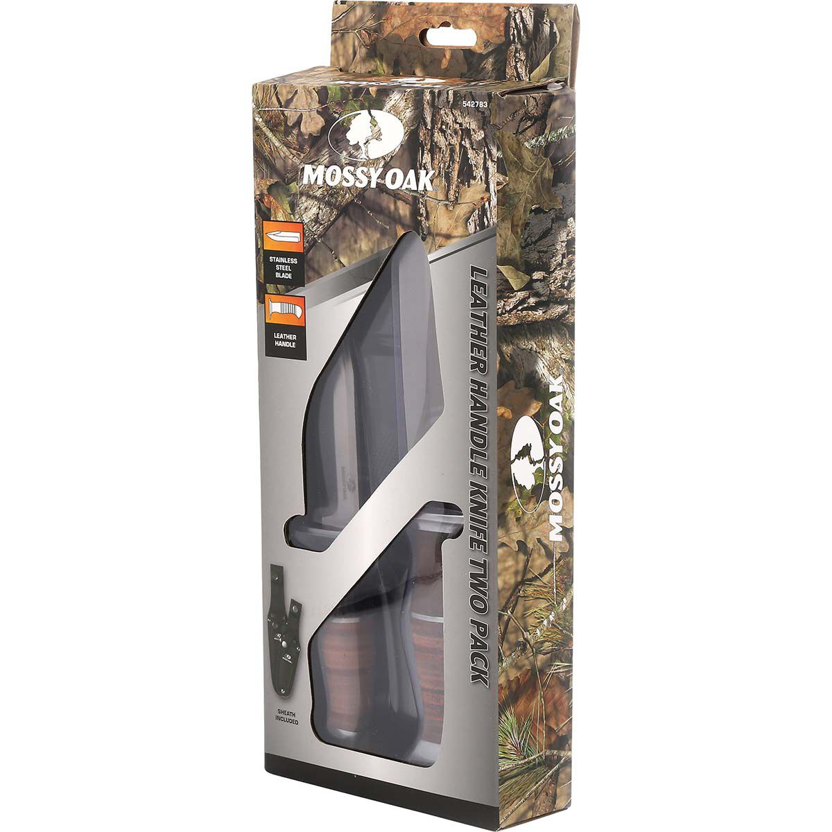Mossy Oak Leather Handle Knives 2 Pack | BCF