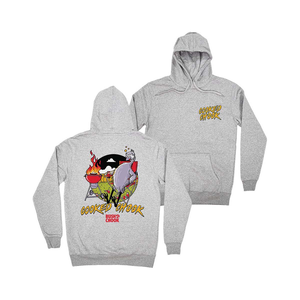 Bush Chook Men’s Cooked Chook Hoodie Grey Marle | BCF