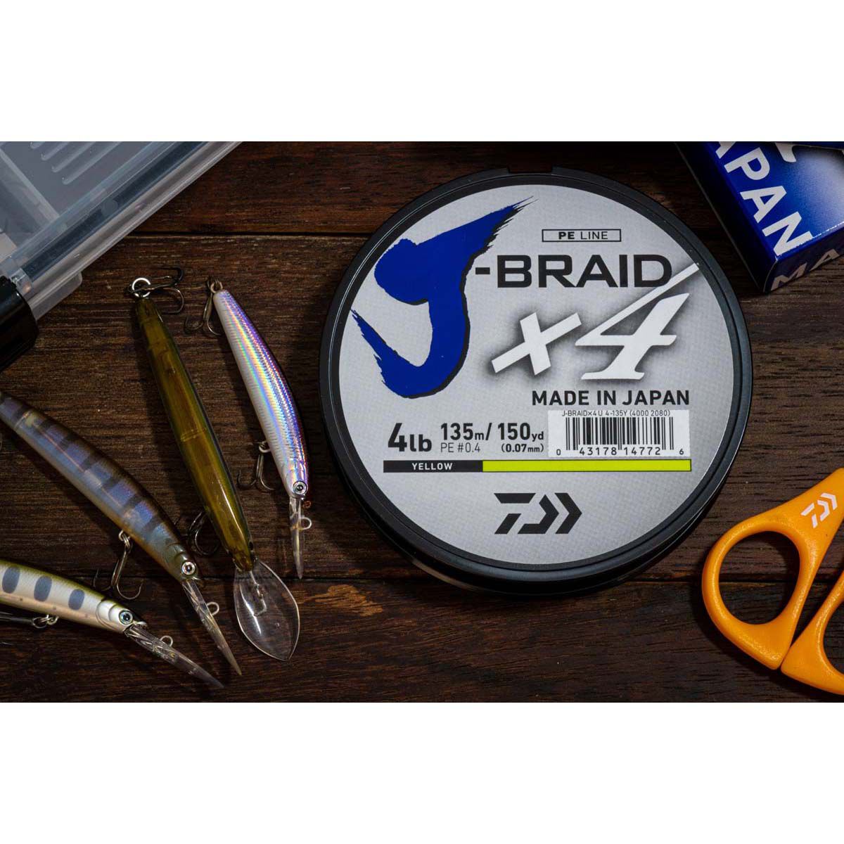 Daiwa J-Braid X4 Yellow Braid Line 135m 6lb | BCF