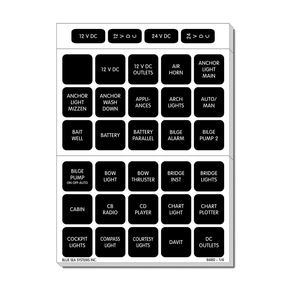 Blue Sea Systems 120 Square Label Kit | BCF