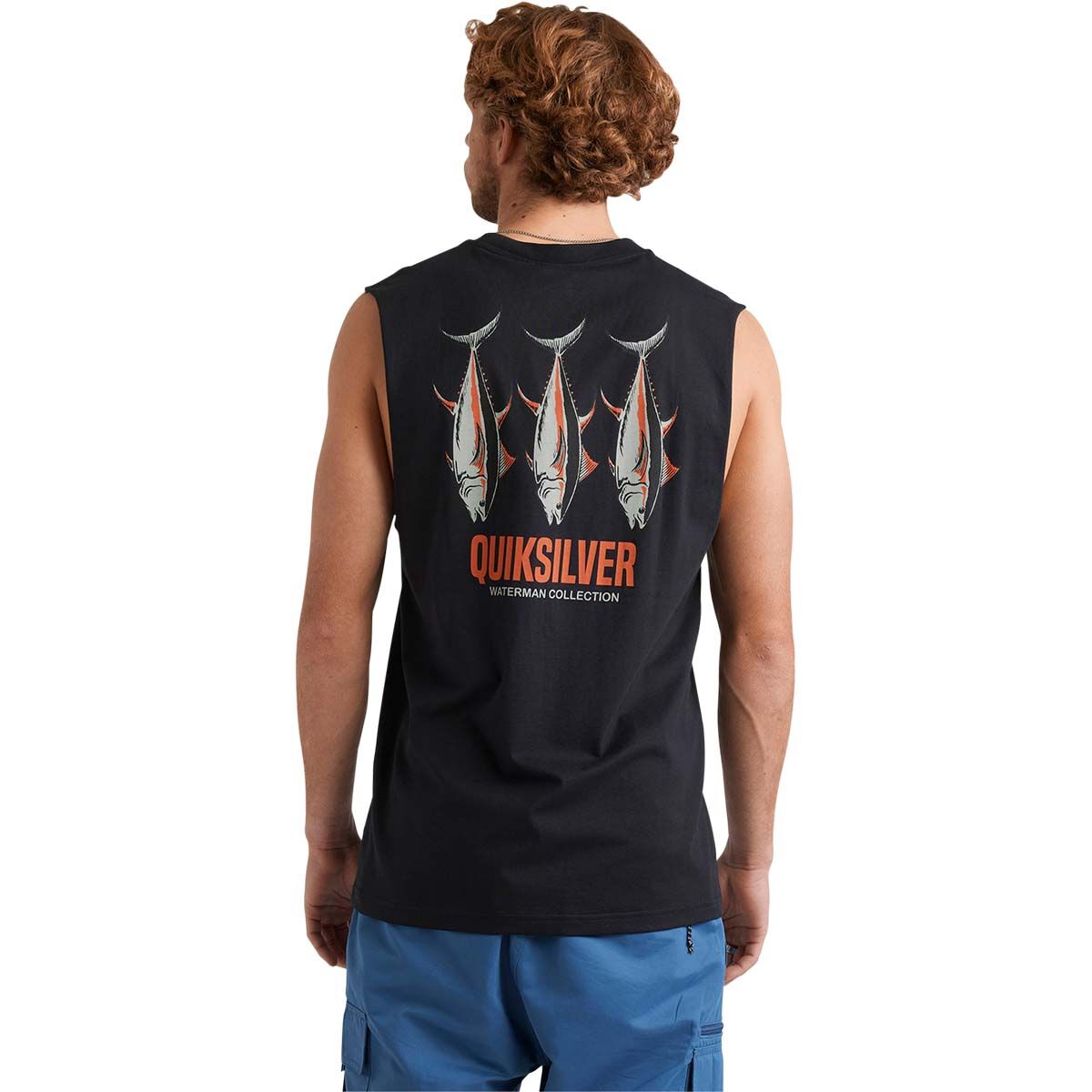 Quiksilver Waterman Men's Blue Fin Muscle Tee Black 2XL | BCF