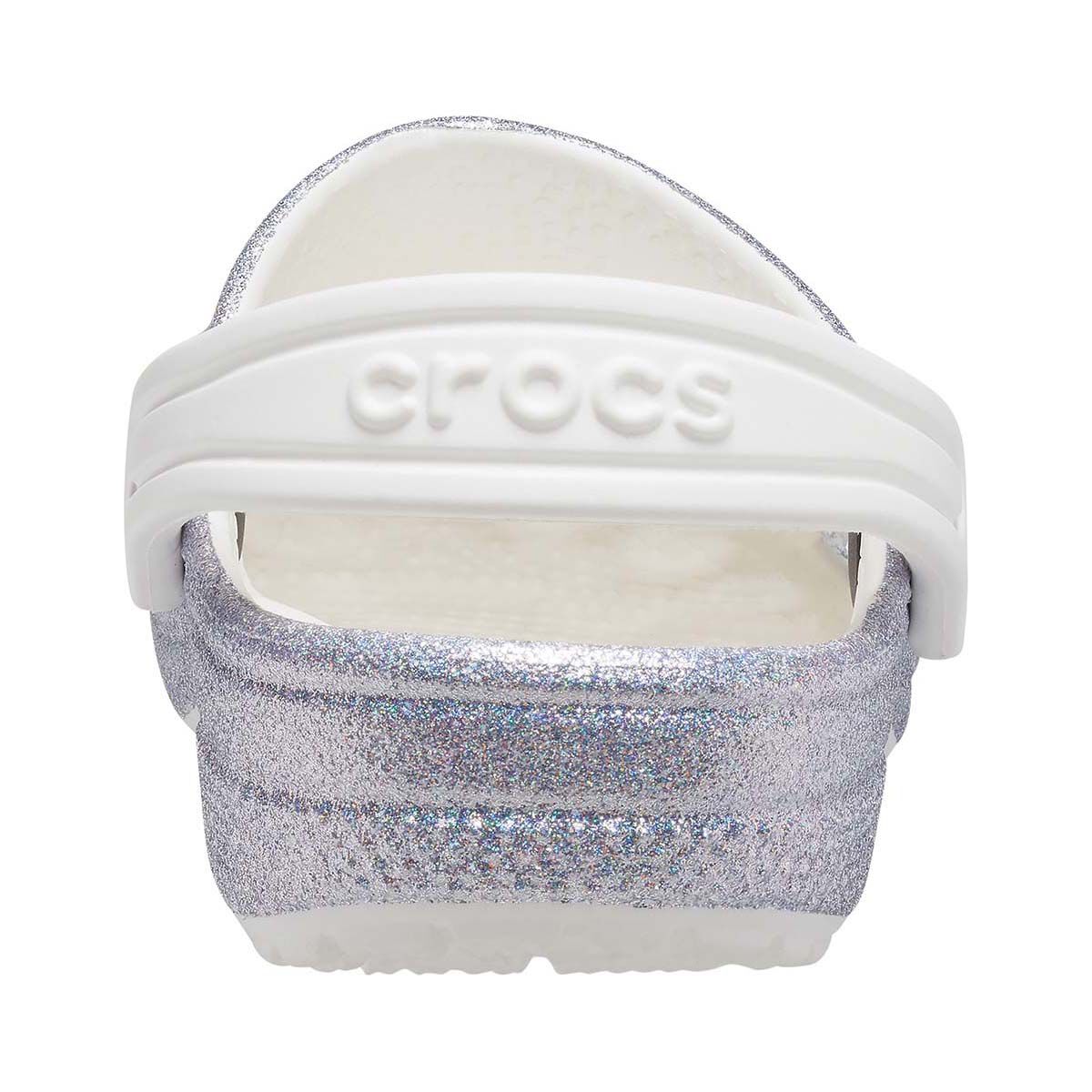 Crocs Kids Classic Glitter Clog White C9 | BCF
