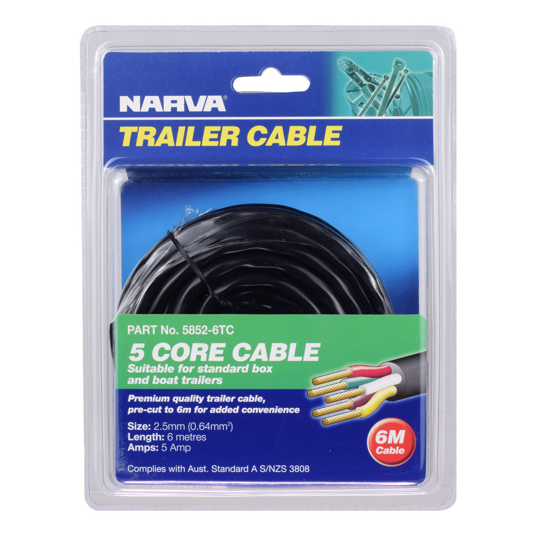 Narva Trailer 5 Core Cable 2.5mm 6m | BCF