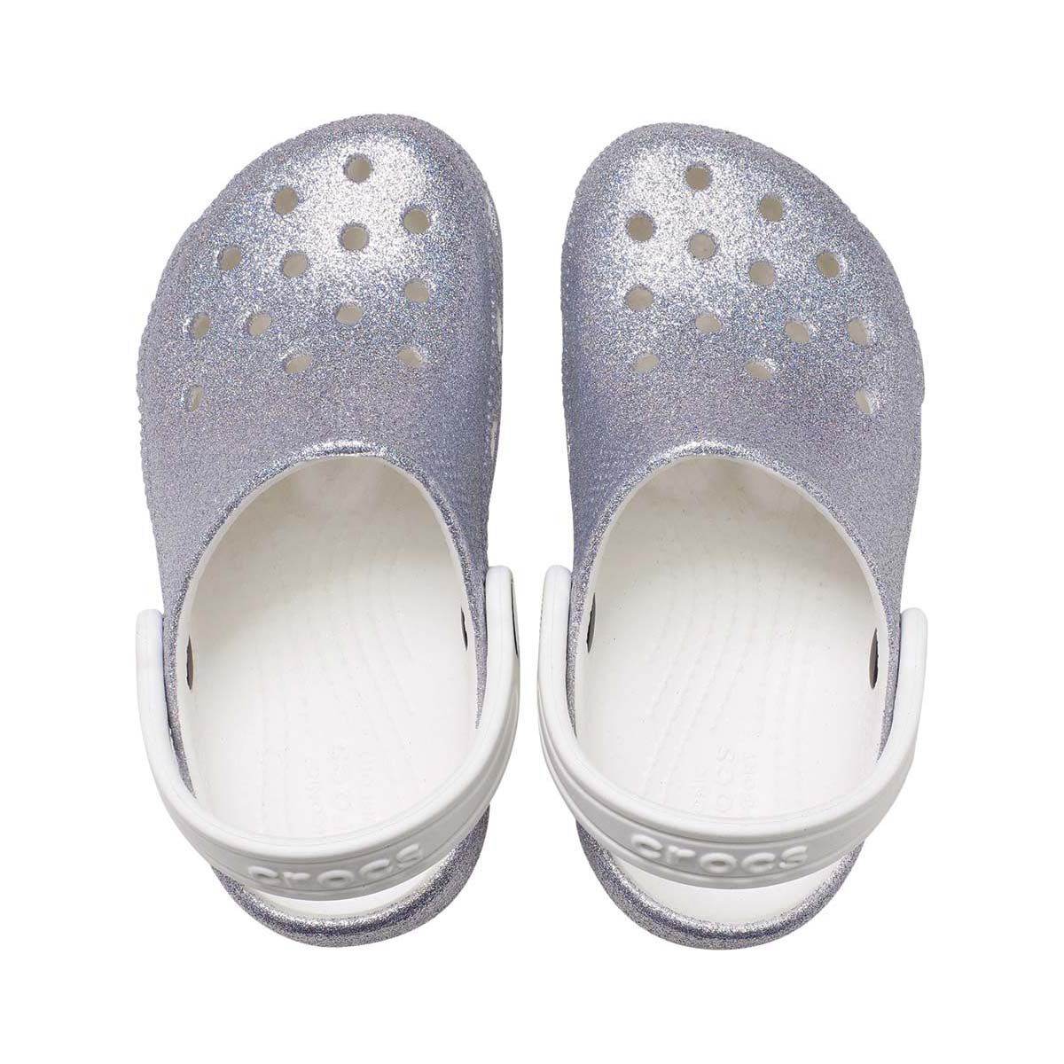 Crocs Kids Classic Glitter Clog White C9 | BCF