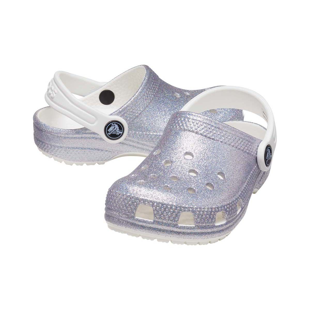Crocs Kids Classic Glitter Clog White C9 | BCF