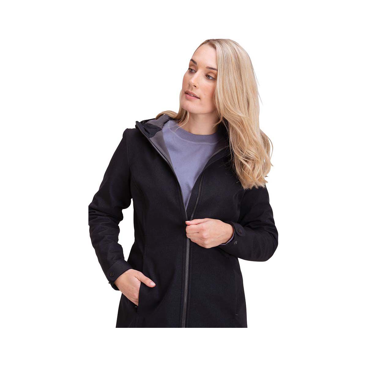 Macpac Women’s Chord Long Coat Anthracite Blk 18 | BCF