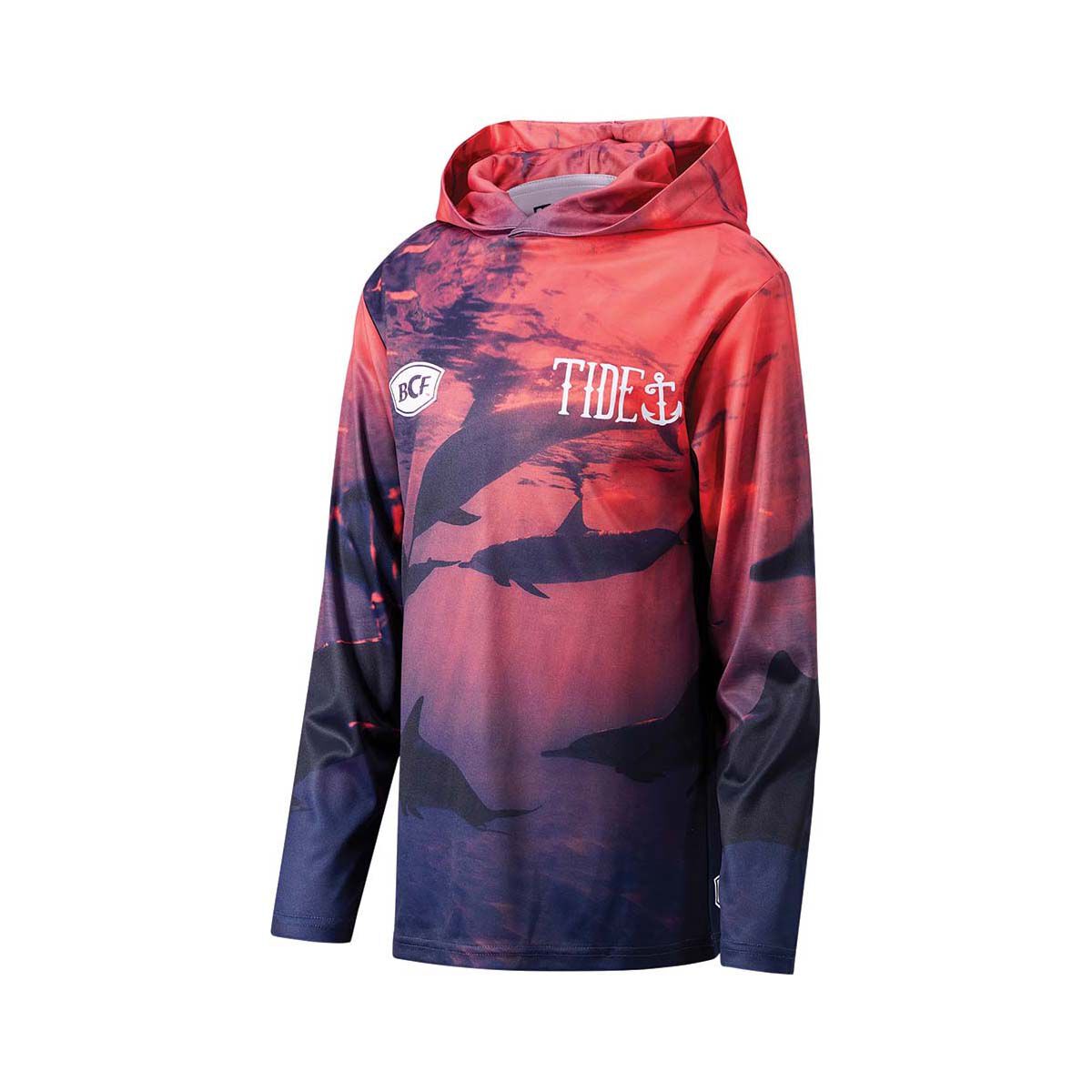 BCF x Tide Youth Dolphin Hooded Fishing Shirt | BCF